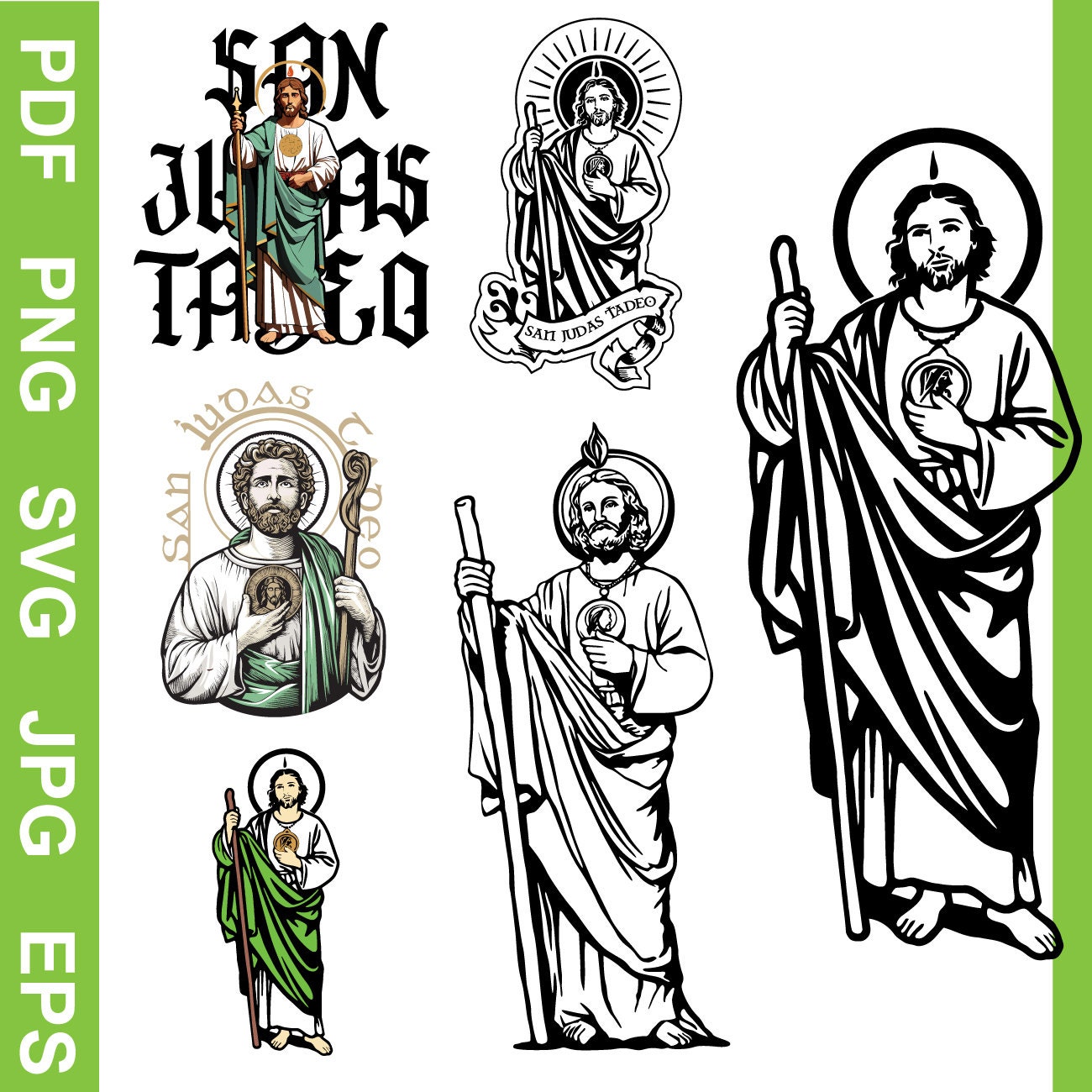 San Judas Tadeo SVG Bundle: St. Jude Cricut Layered, Images of San Juditas, Editable Files | PNG ...