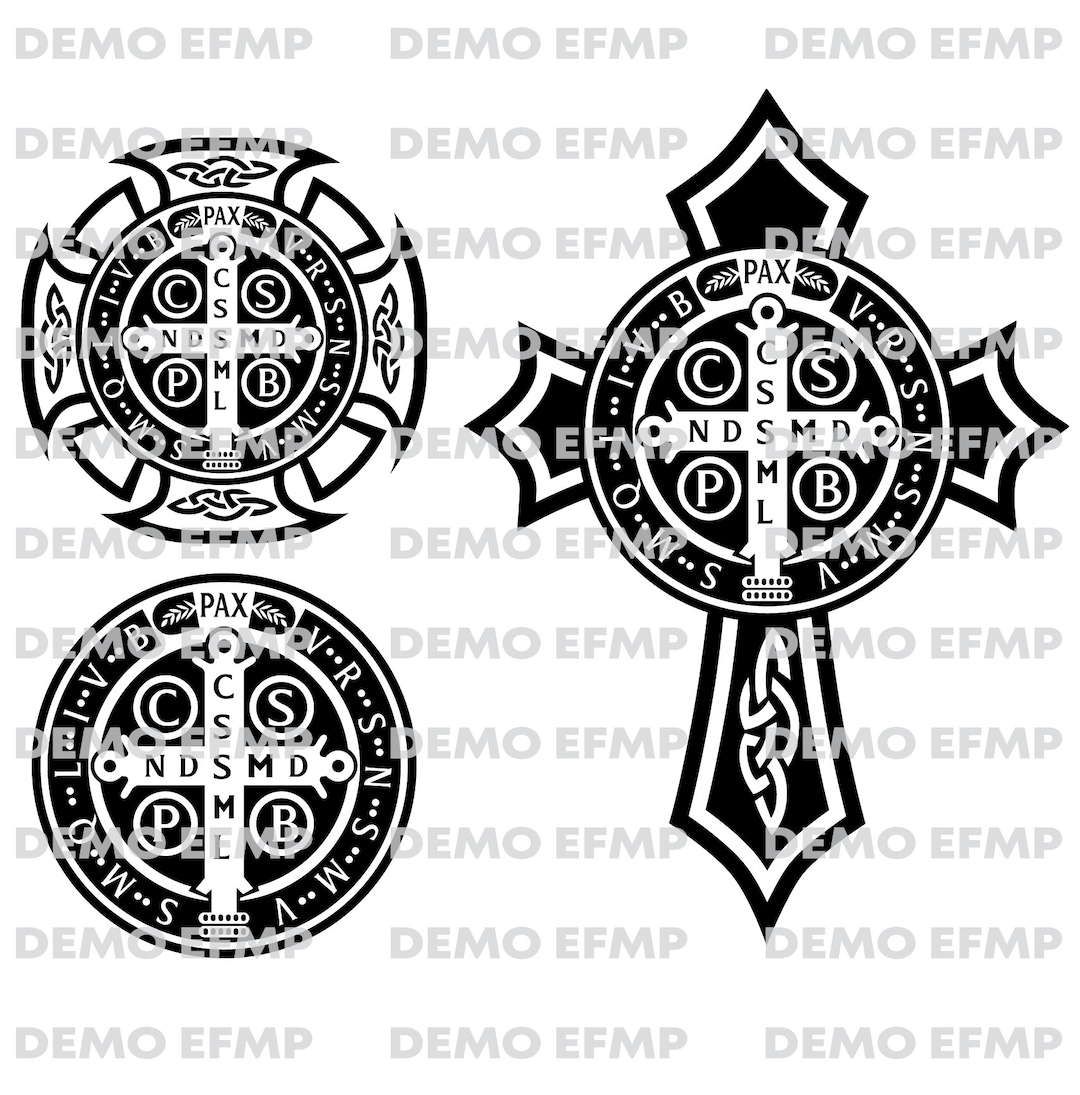 Saint Benedict, Saint Benedict Medallion, SVG, PNG, Catholic Symbols - Etsy