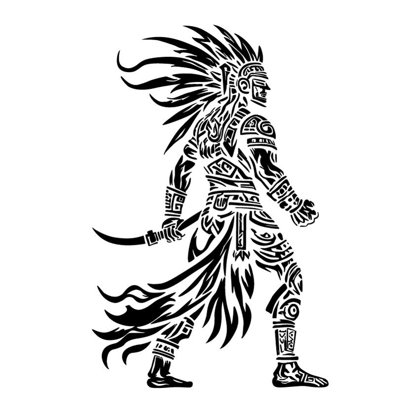 Tribal aztec warrior tattoo | Thomastattoosupply.com