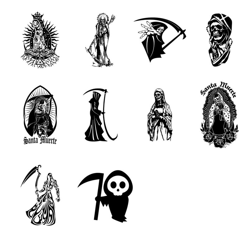 Santa Muerte SVG Saint of Holy Death Mini Bundle Cricut, Silhouette Png ...