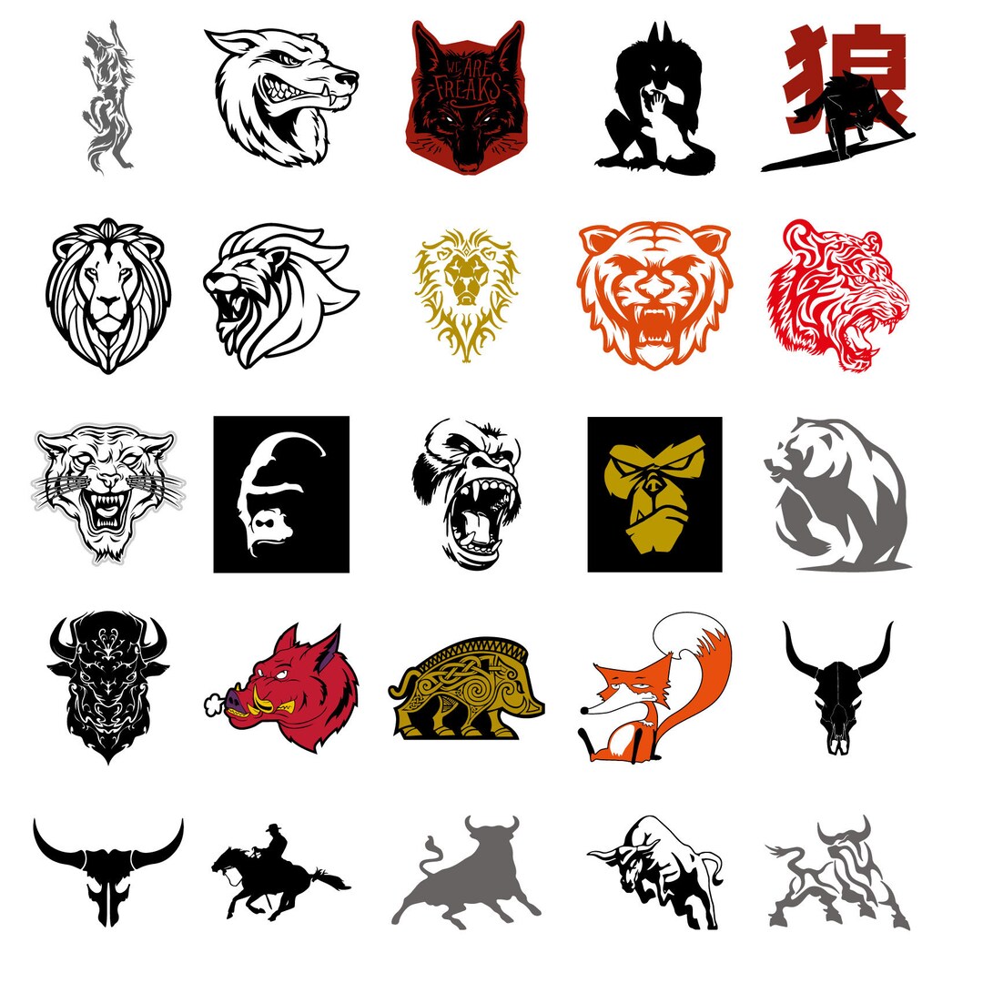 100 Animals SVG Vector Safari Domestic Wild - Etsy