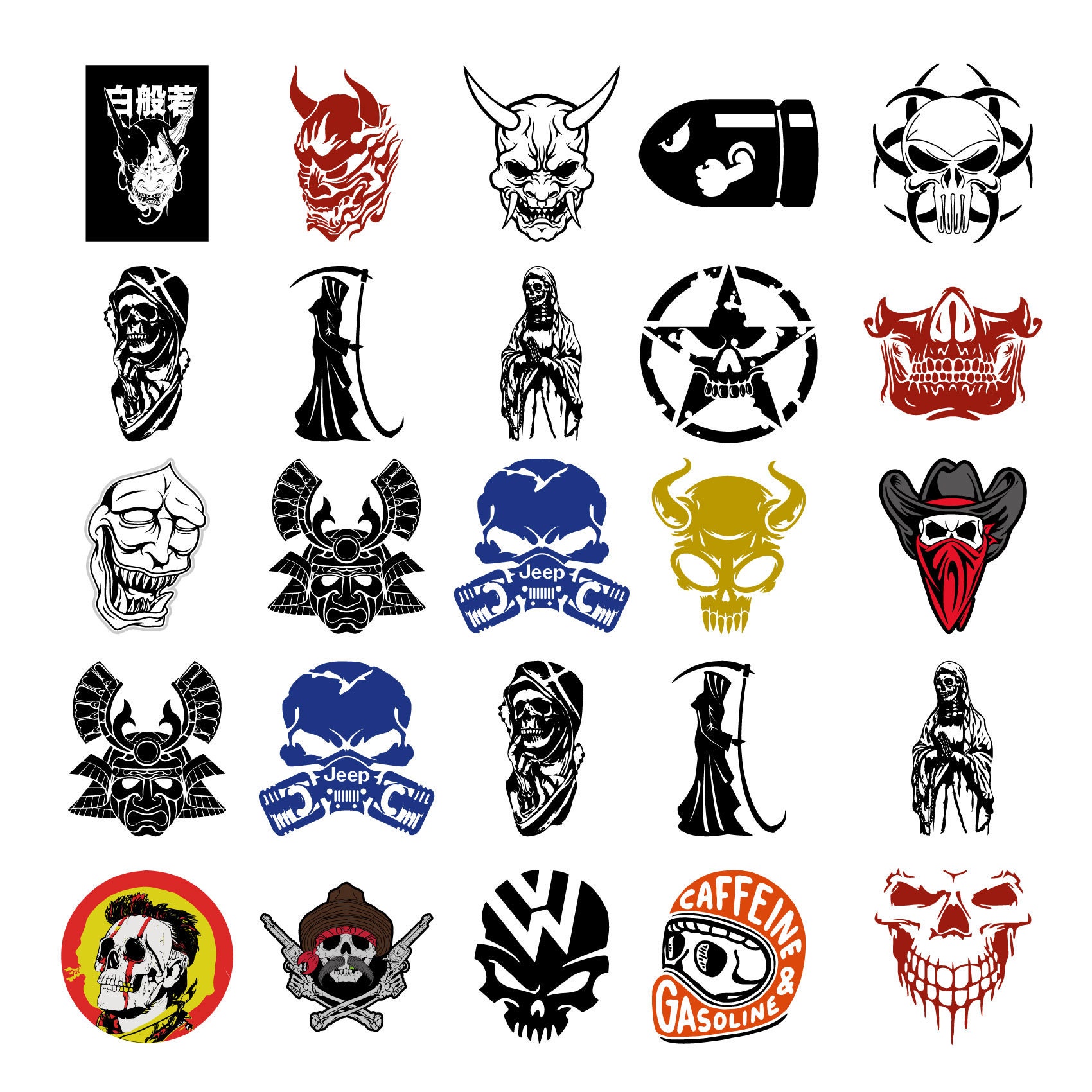 70 Skull SVG Bundle Vector File Skulls Screen Printing, Cutting ...