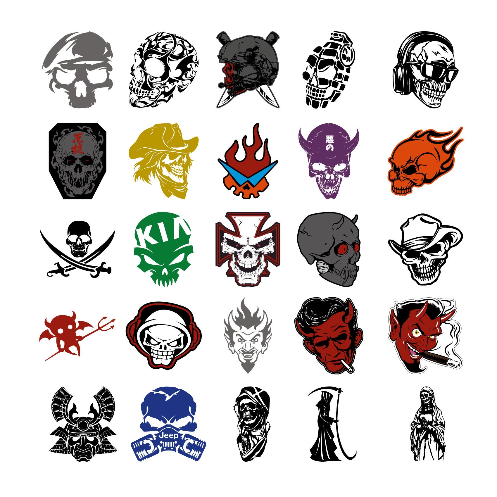 70 Skull SVG Bundle Vector File Skulls Screen Printing, Cutting ...