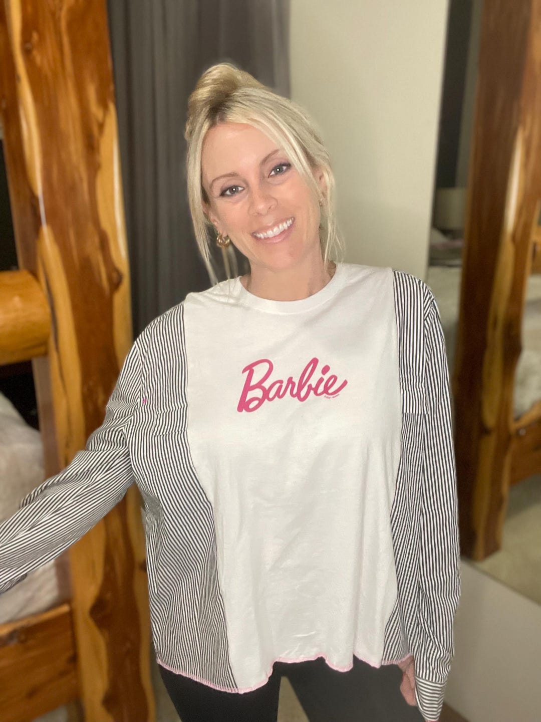 Barbie Upcycled Reworked Flannel Tee - Etsy