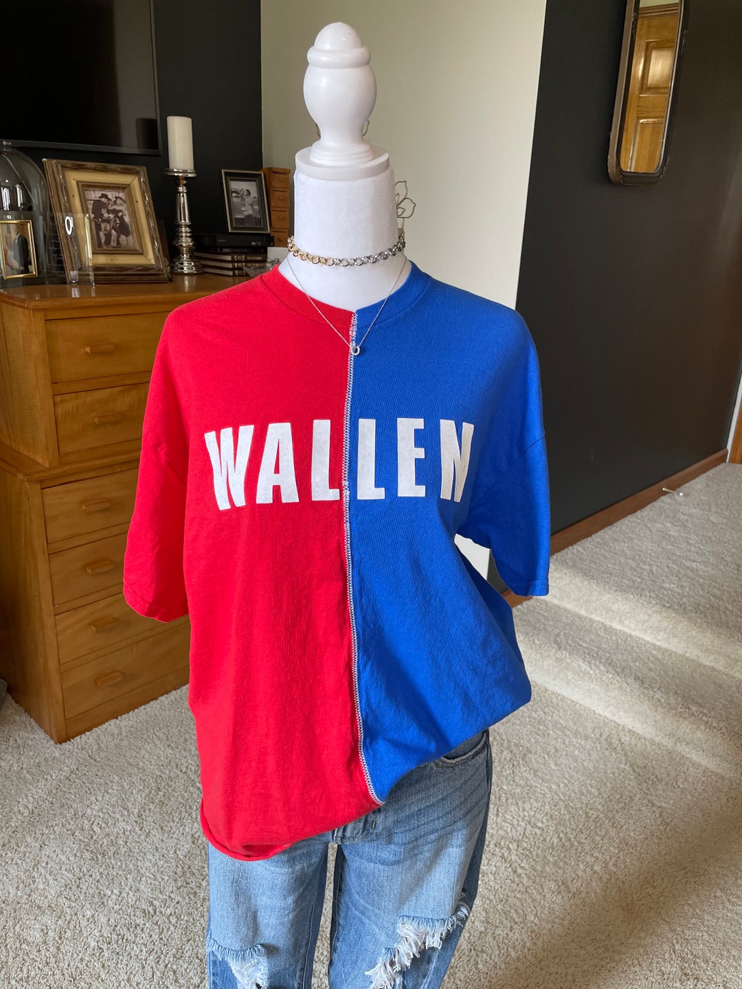 Morgan Wallen Reworked Red White and Blue Tee - Etsy