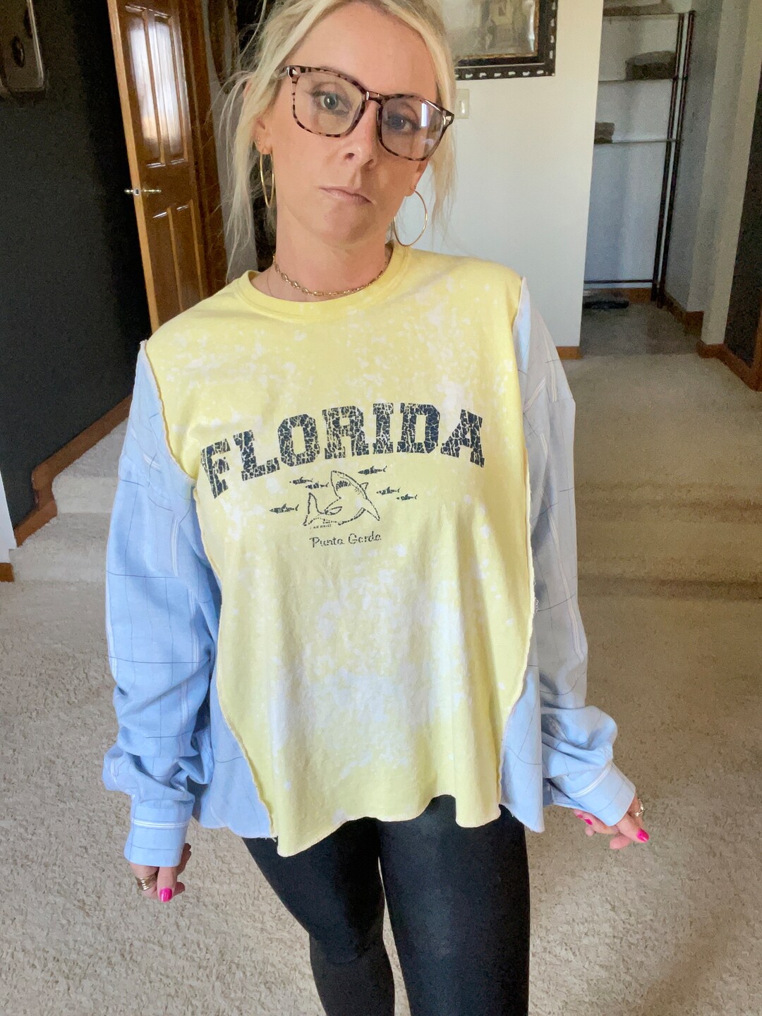 Reworked Bleached Yellow Florida Tee Into a Flannel Tee - Etsy