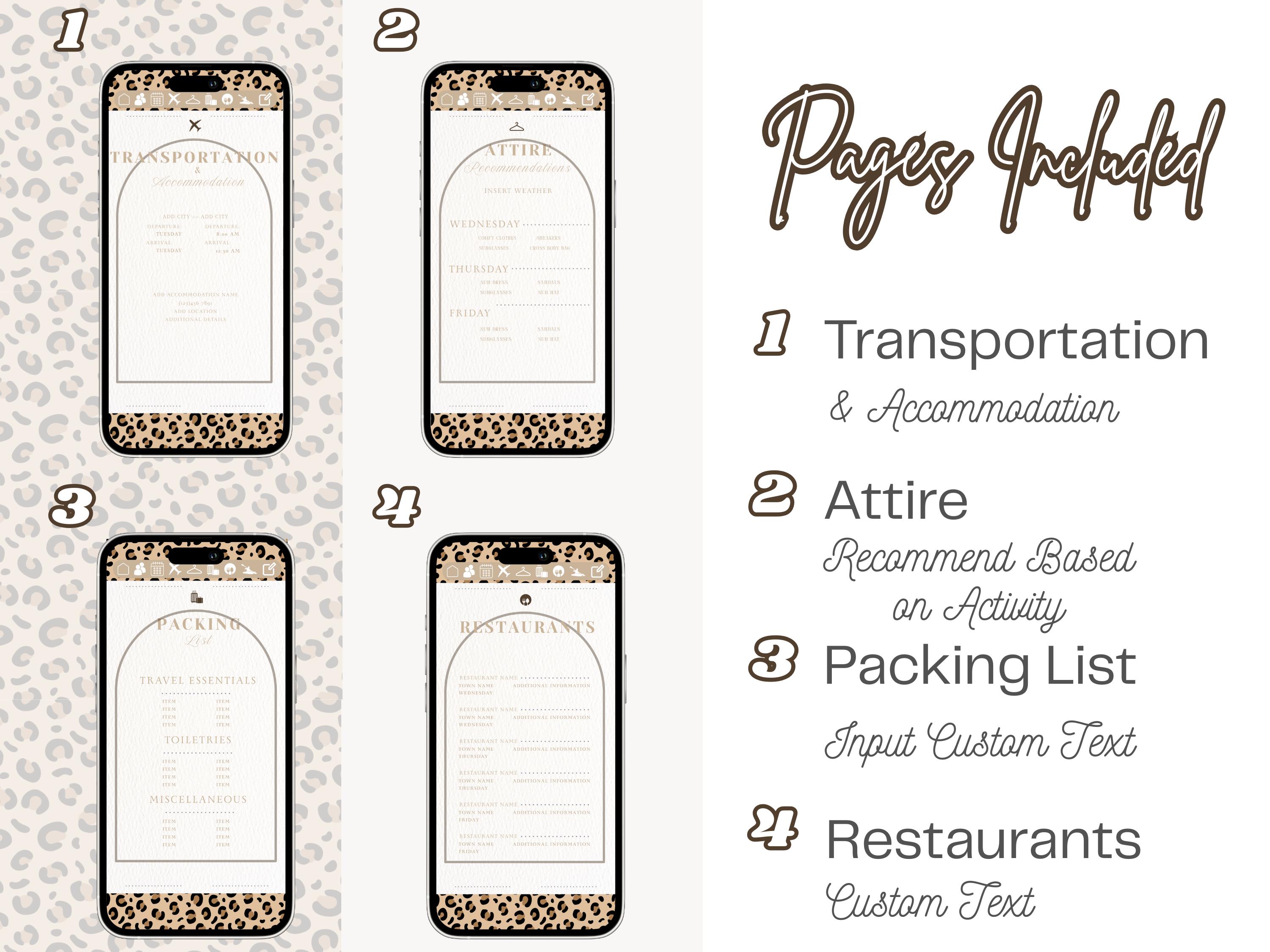 Editable Cheetah Bachelorette Template | Girls Trip Itinerary | Canva ...