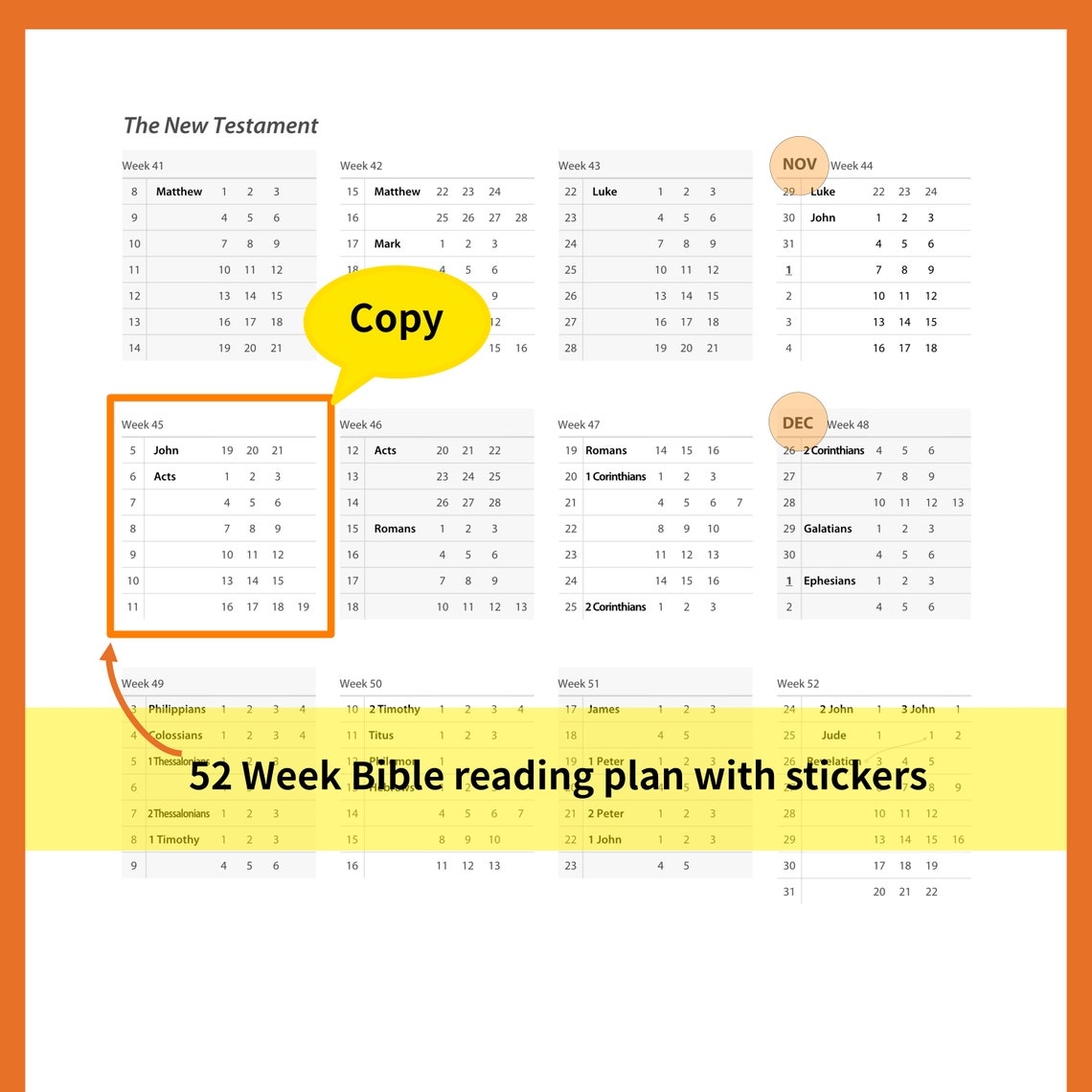 2023 One-year Bible Reading Plan Printable Bible Reading Log - Etsy