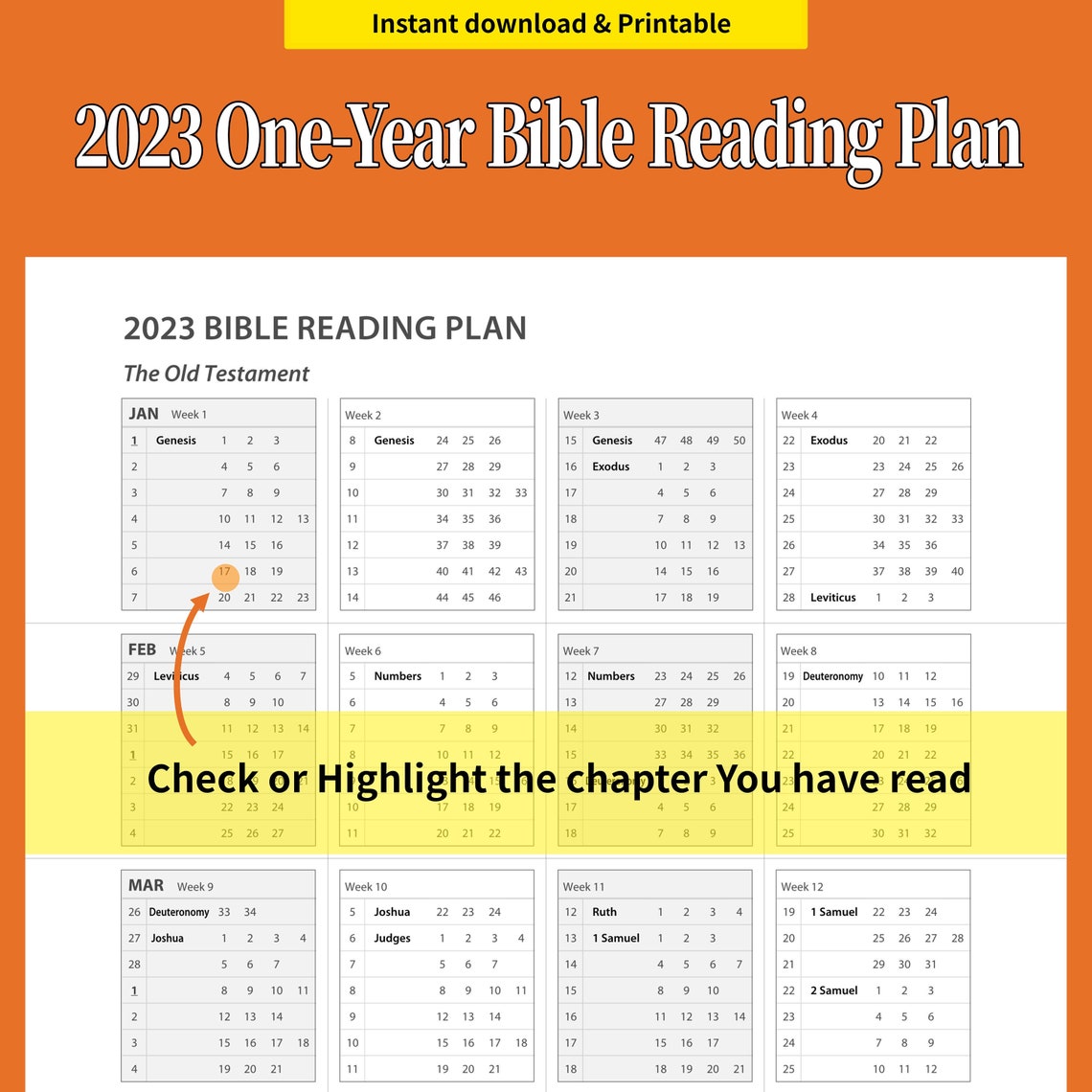2023 One-year Bible Reading Plan Printable Bible Reading Log - Etsy 2023 One-year Bible Reading Plan Printable Bible Reading Log - Etsy