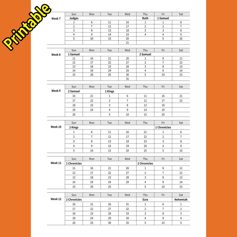 26 Week the Old Testament Bible Reading Plan Bible Reading - Etsy