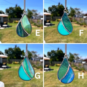 Stained Glass Raindrop Ornament Charm, Window Hanging, Wall Hanging ...