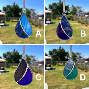 Stained Glass Raindrop Ornament Charm, Window Hanging, Wall Hanging ...