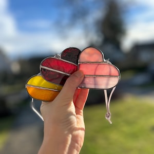 Stained Glass Heart Ornament Charm, Window Hanging, Wall Hanging Home ...