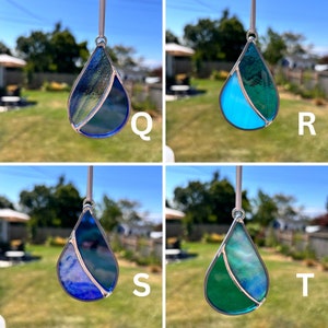 Stained Glass Raindrop Ornament Charm, Window Hanging, Wall Hanging ...