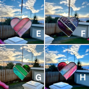 Stained Glass Heart Ornament Charm, Window Hanging, Wall Hanging Home ...