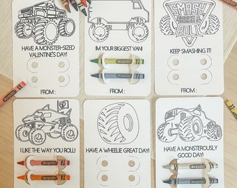 Valentine's Day Coloring Cards Printable Activity for Kids - Etsy