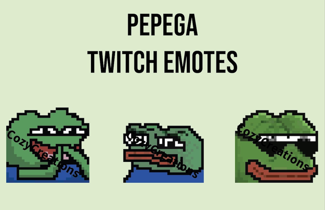 Pepega Frog Pixel Art Emotes - 3 Emotes - Twitch - Etsy