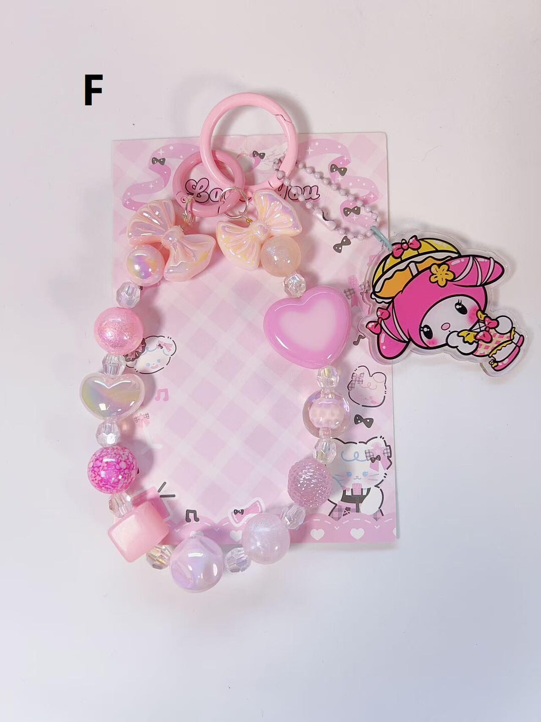 Handmadephone Charm Strap | Pink Charms Chain - Etsy
