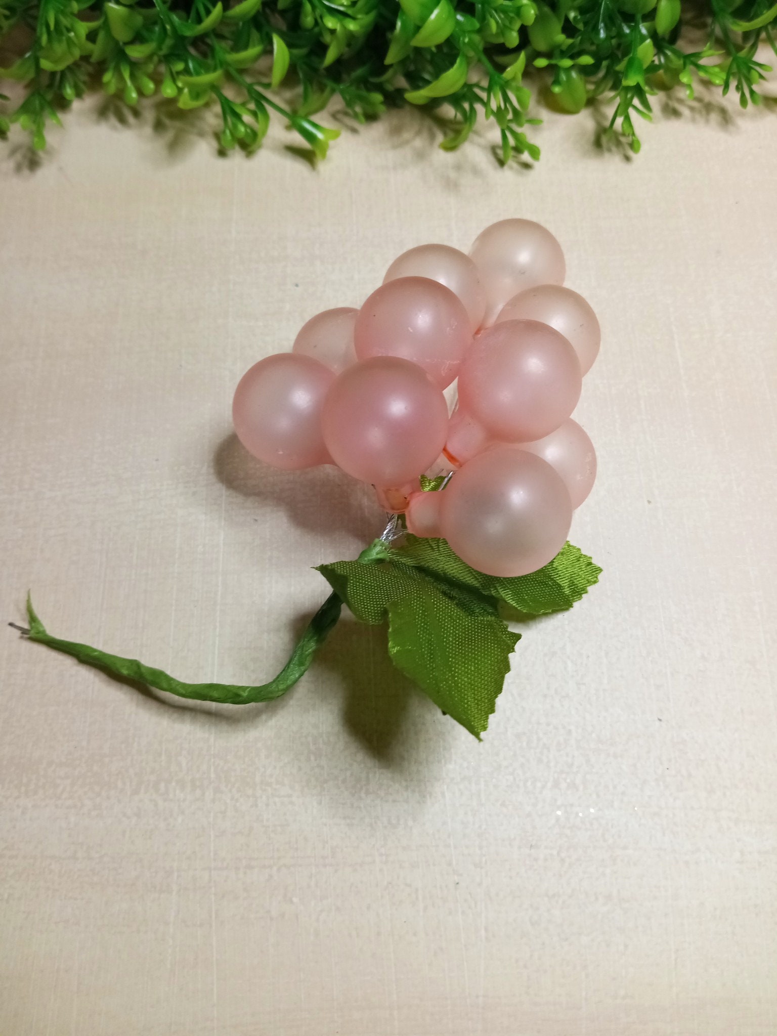 Vintage Blush Pink Frosted Glass Grapes - Etsy