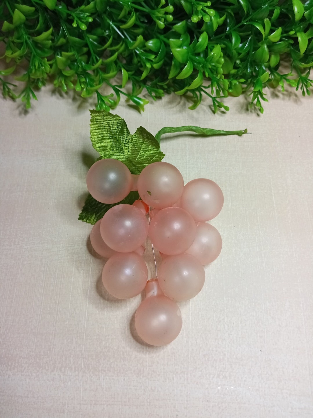 Vintage Blush Pink Frosted Glass Grapes - Etsy