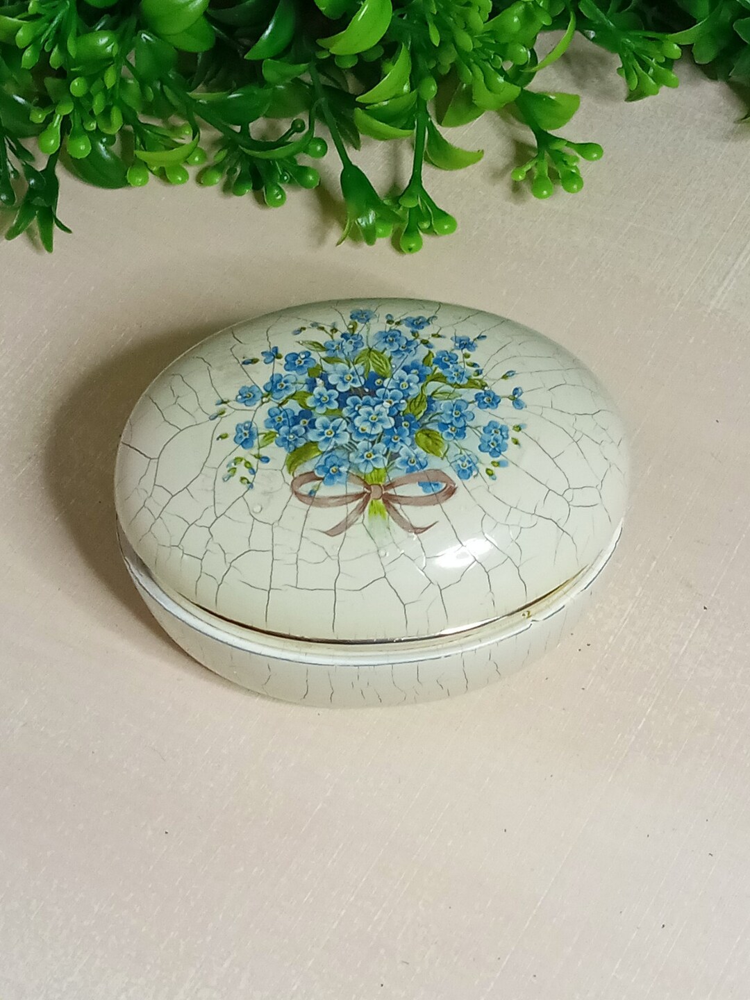 Vintage Forget Me Not Trinket Box - Etsy