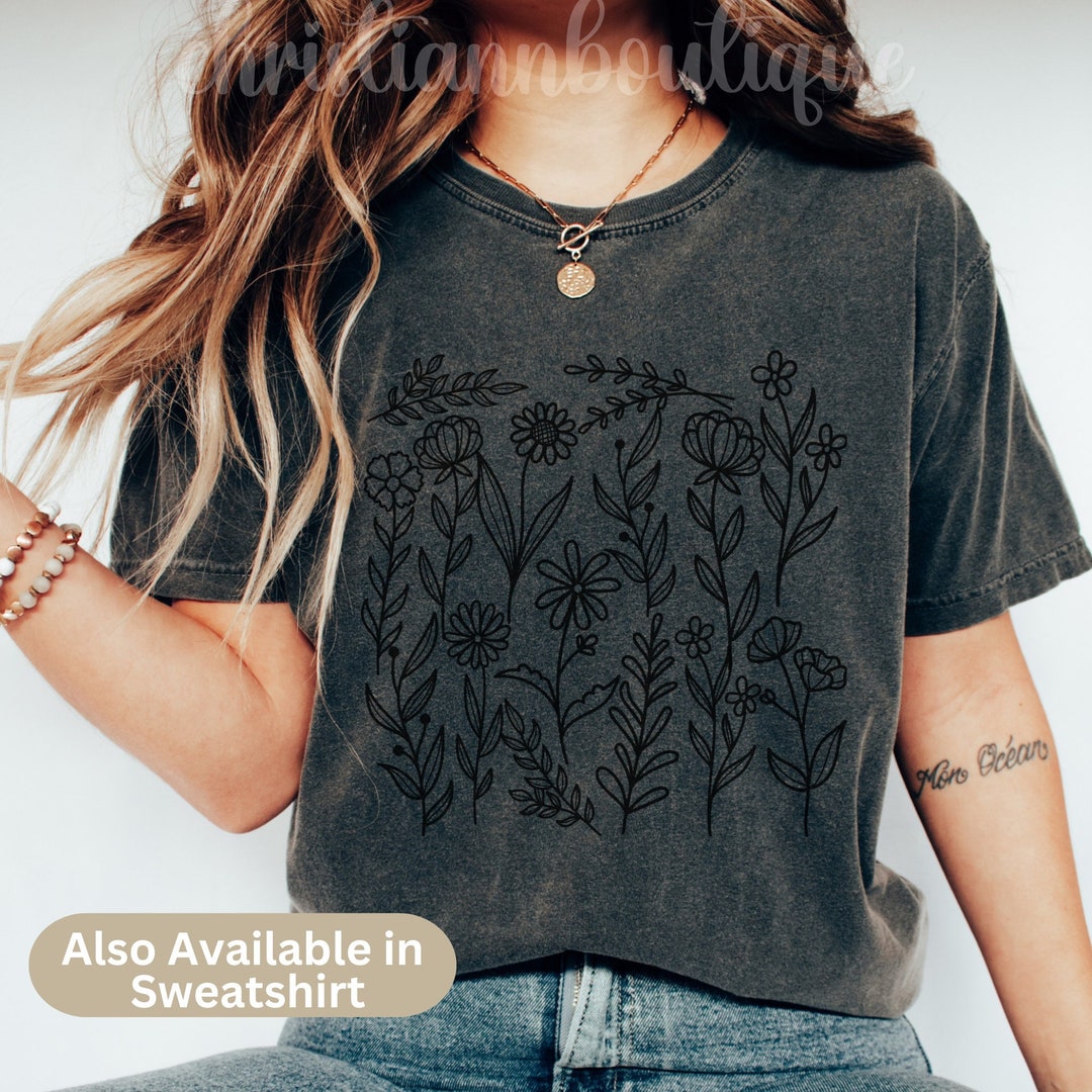 Cottage Core Flowers T Shirt Wildflower T Shirt Comfort Colors® Floral ...