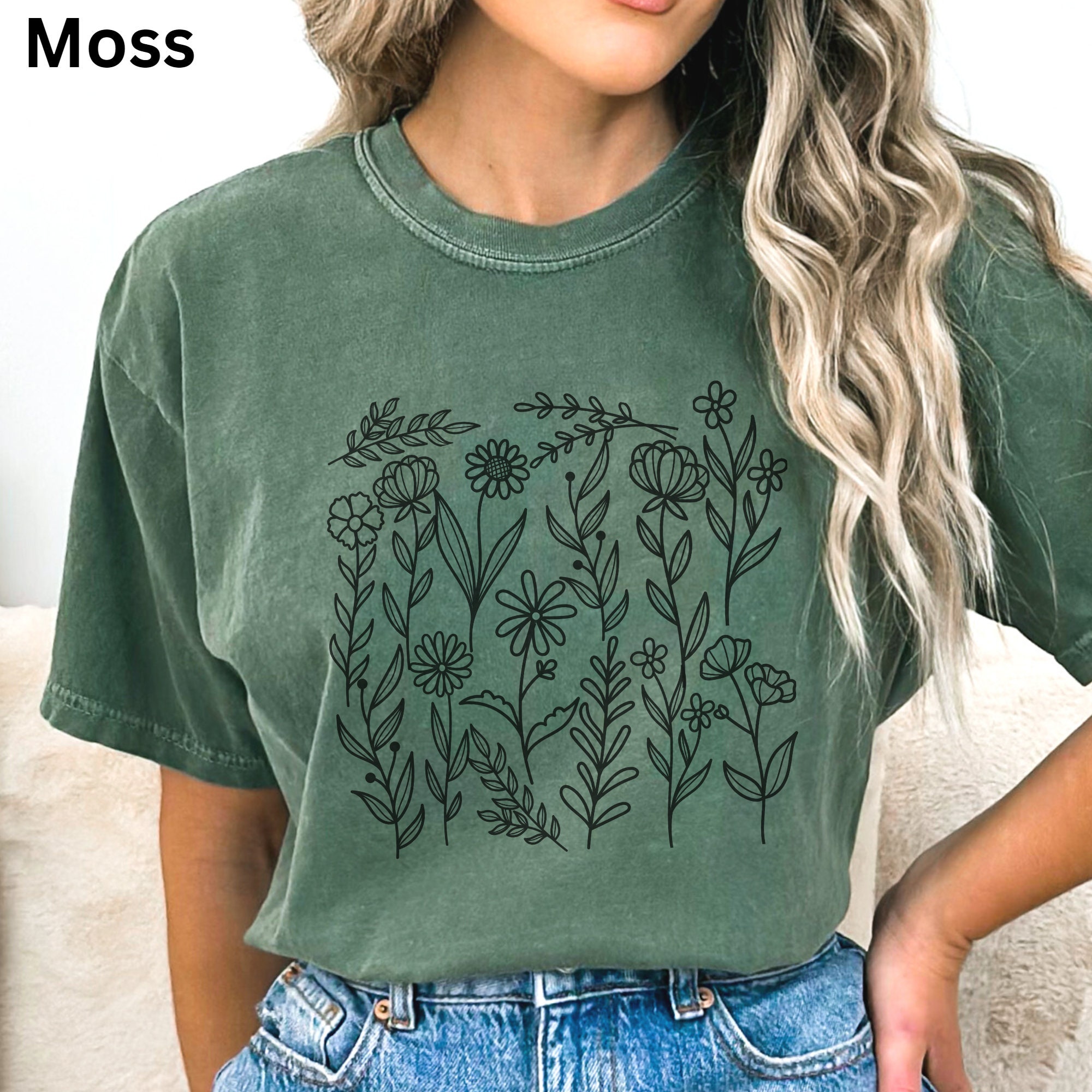 Cottage Core Flowers T Shirt Wildflower T Shirt Comfort Colors Floral ...
