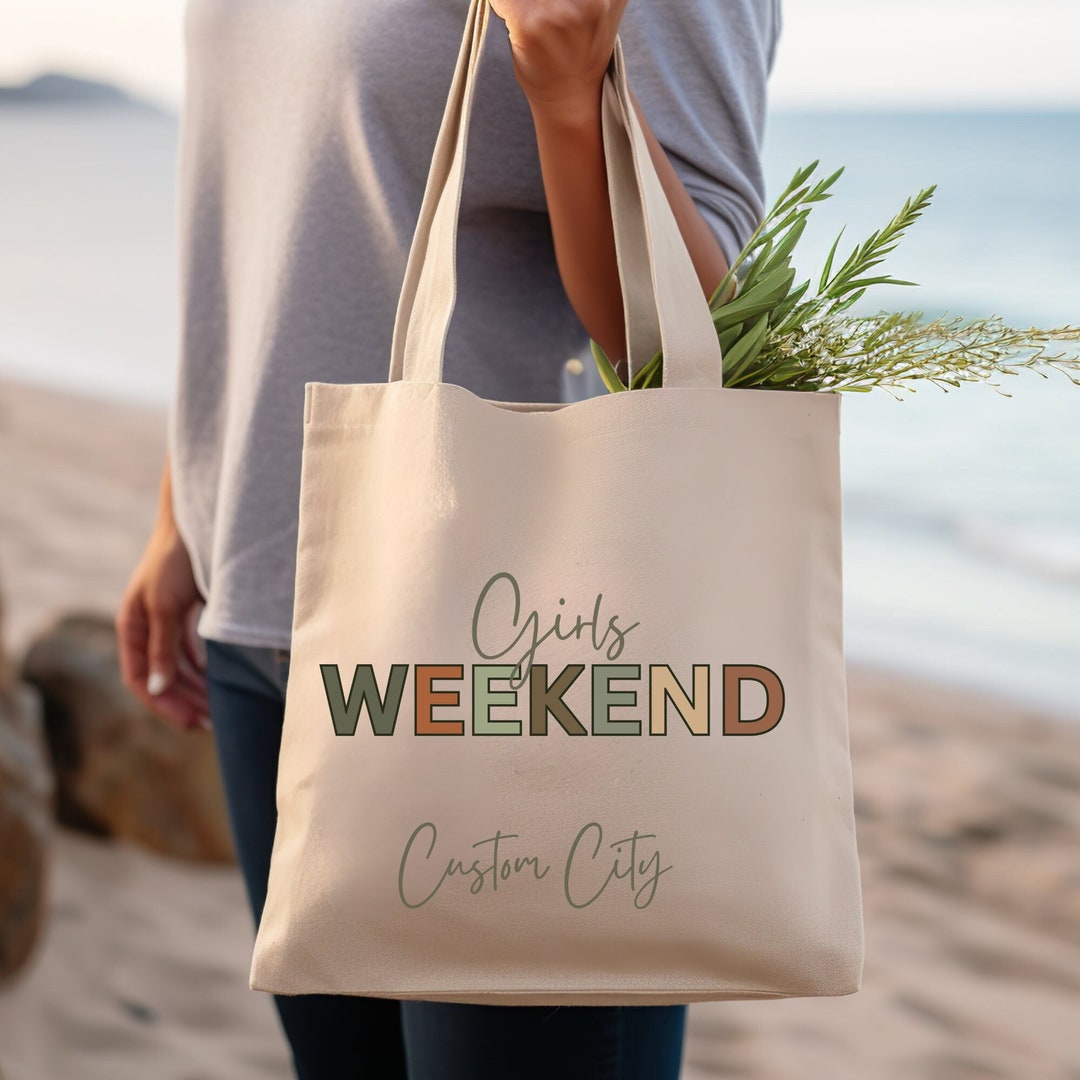 Personalized Girls Weekend Tote Bag Maid of Honor Tote Personalized ...