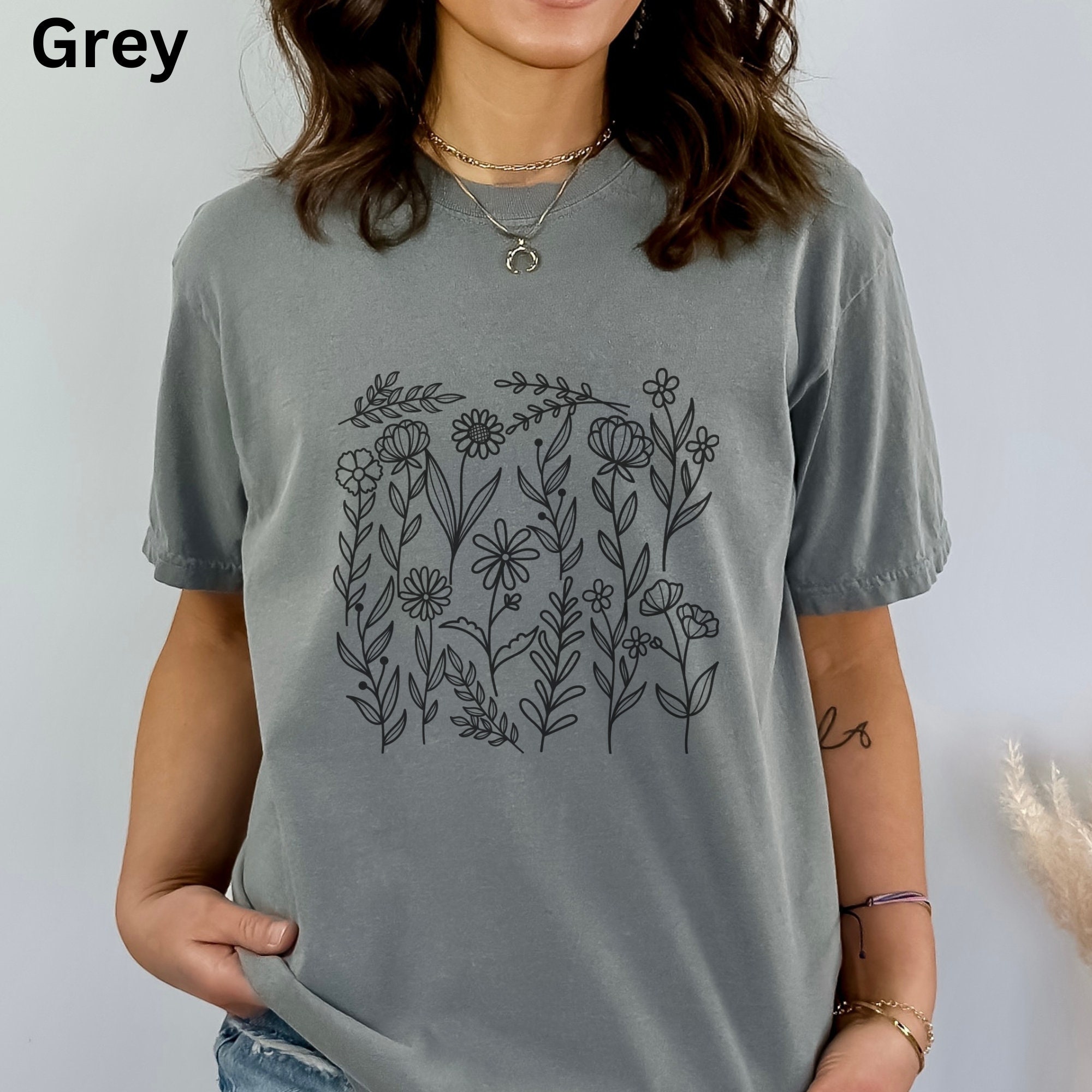 Cottage Core Flowers T Shirt Wildflower T Shirt Comfort Colors - Etsy
