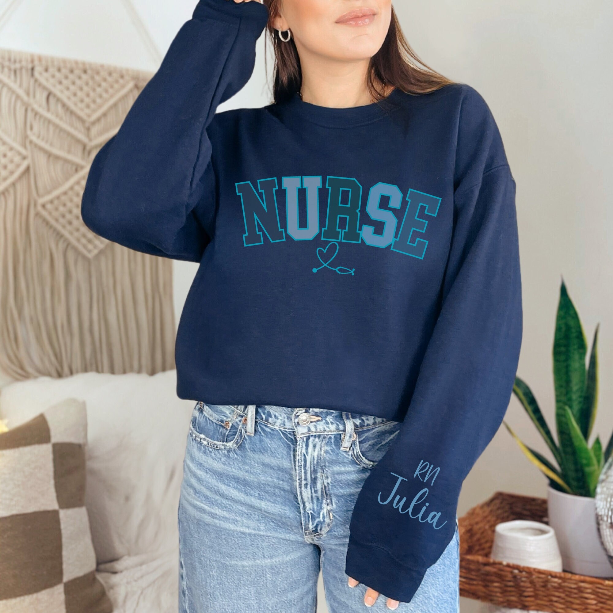 Personalized Nurse Appreciation Sweatshirt Custom Nurse Crewneck ...