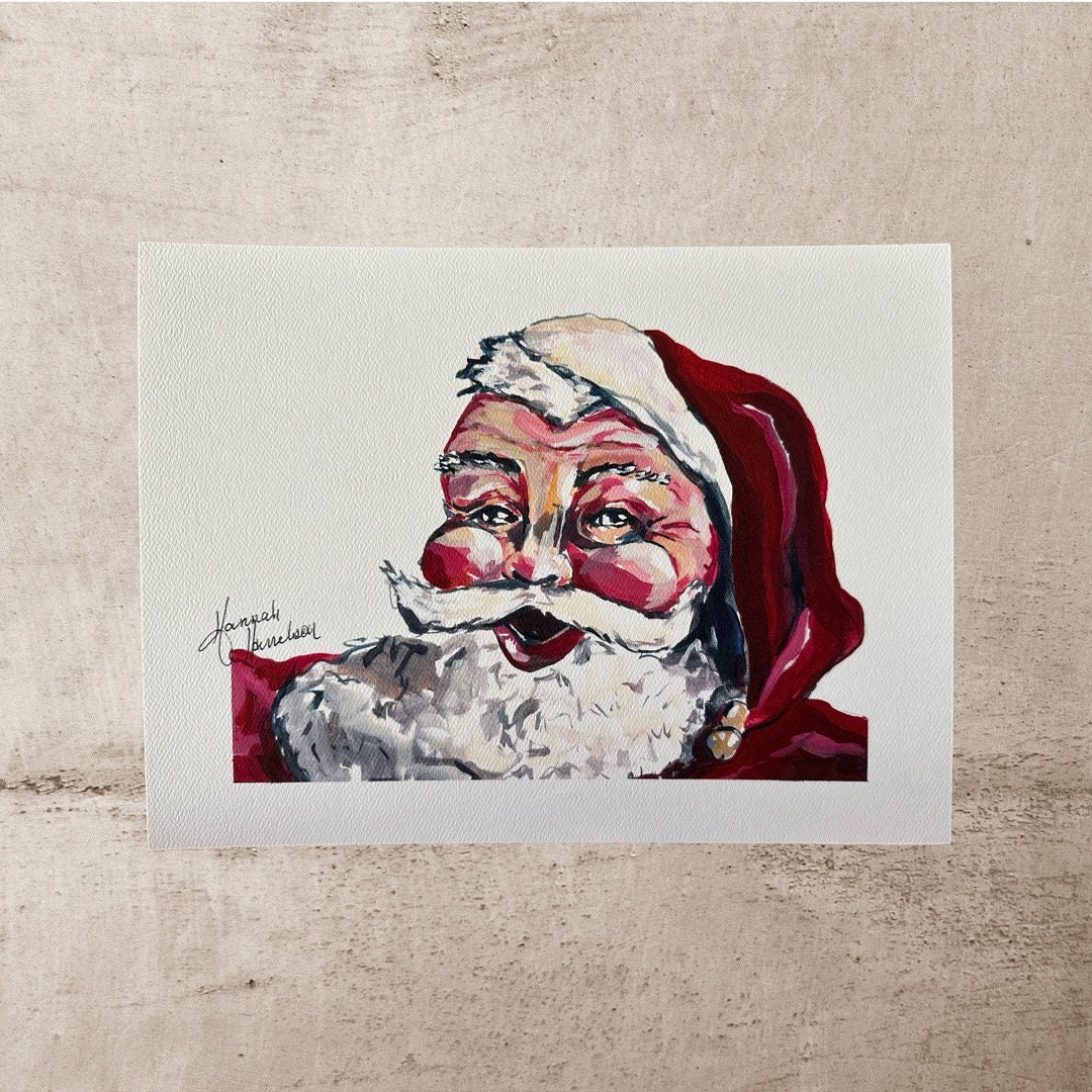 Vintage Santa Art Print: Classic Christmas Decor (9x12) - Etsy