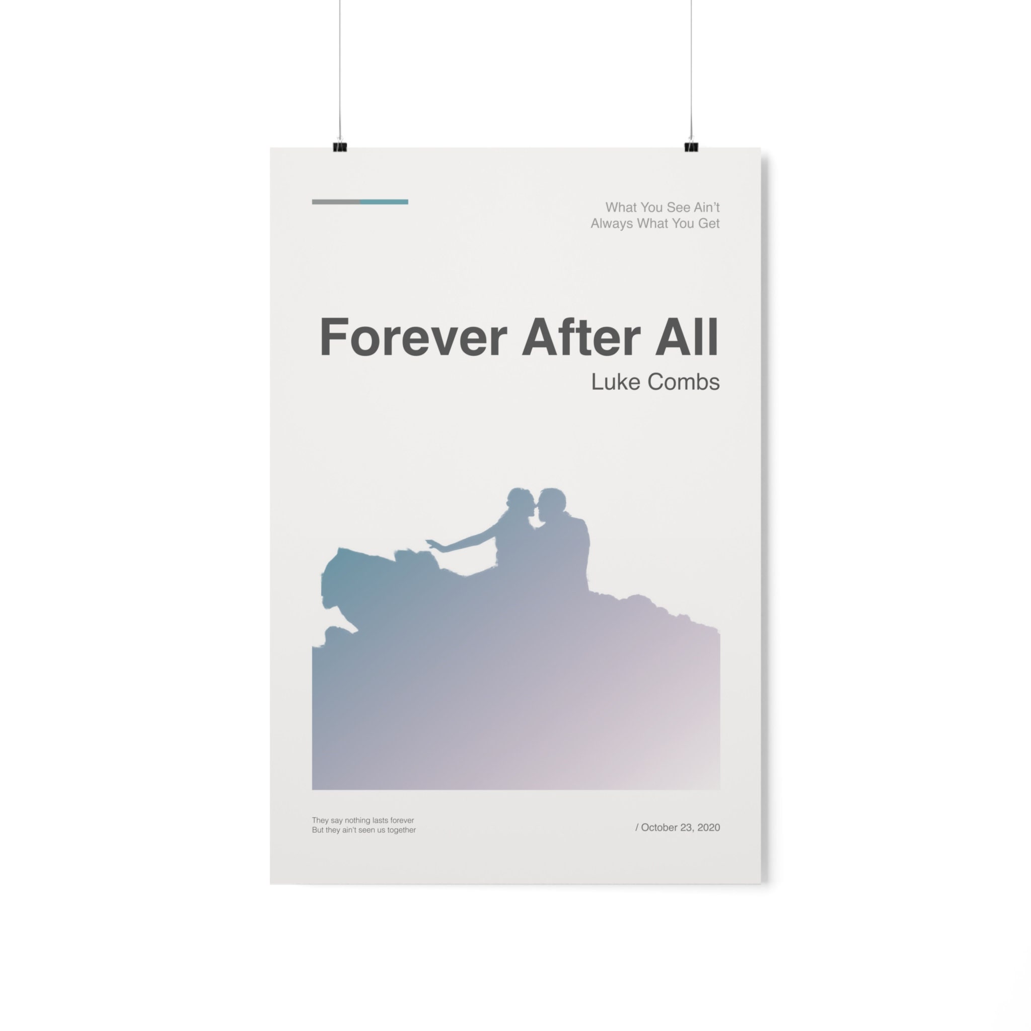 Forever After All Song Poster // Modern Pop Art // Luke Combs - Etsy