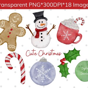 Christmas Clipart, Watercolor Clipart, Commercial Use Clipart, PNG ...