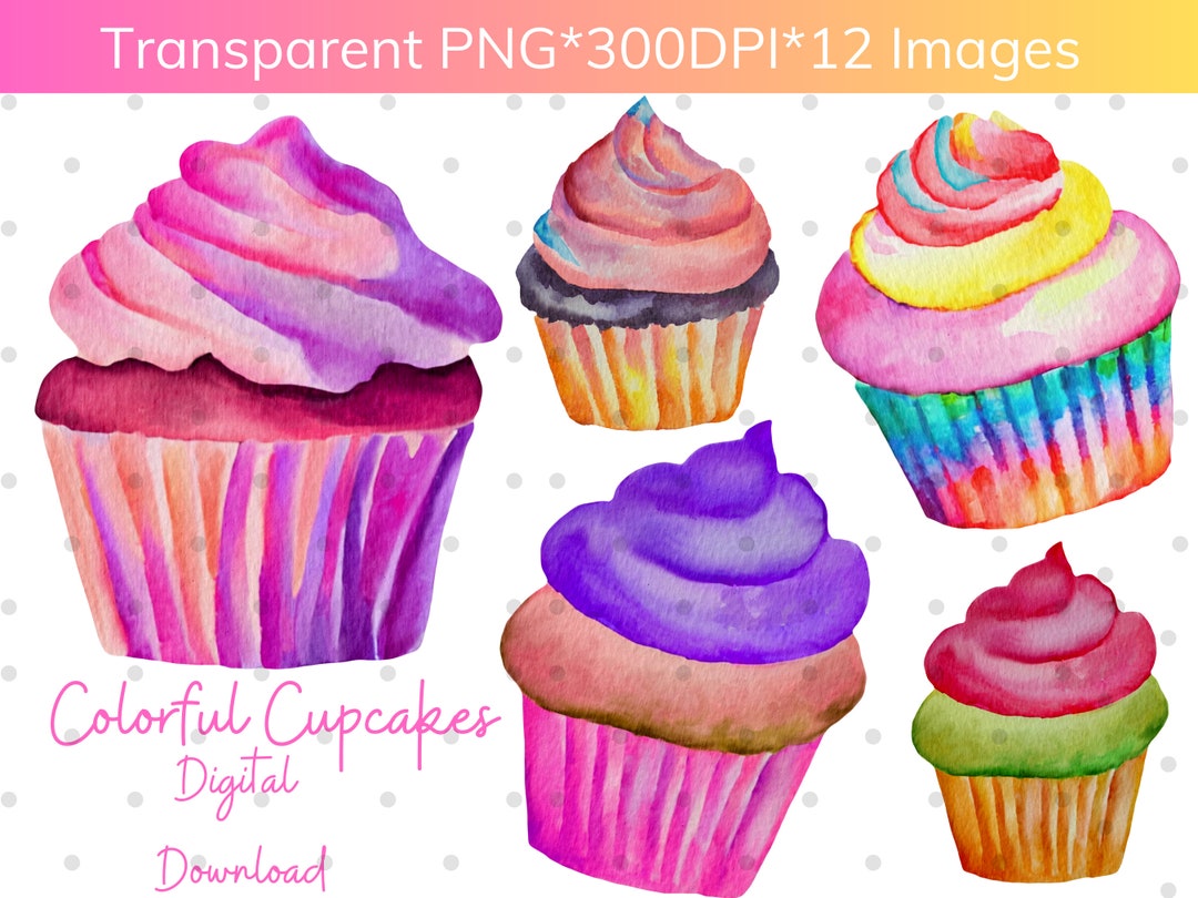 Cupcake Watercolor Clipart, DIY, Commercial Use, PNG Clipart ...