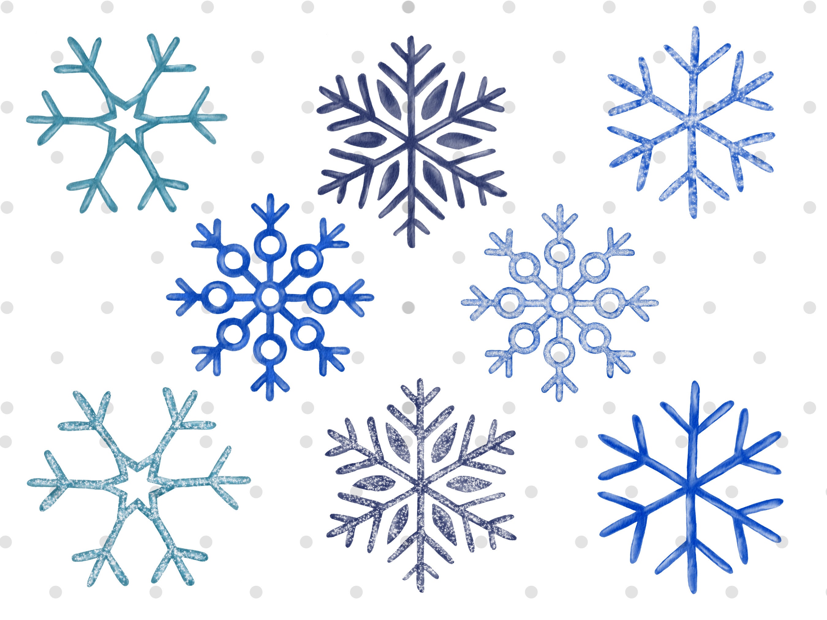Christmas Clipart Watercolor Snowflake, Glitter Snowflake Clip Art ...