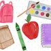 Back to School Watercolor Clipart, Kids School Supplies, DIY ...