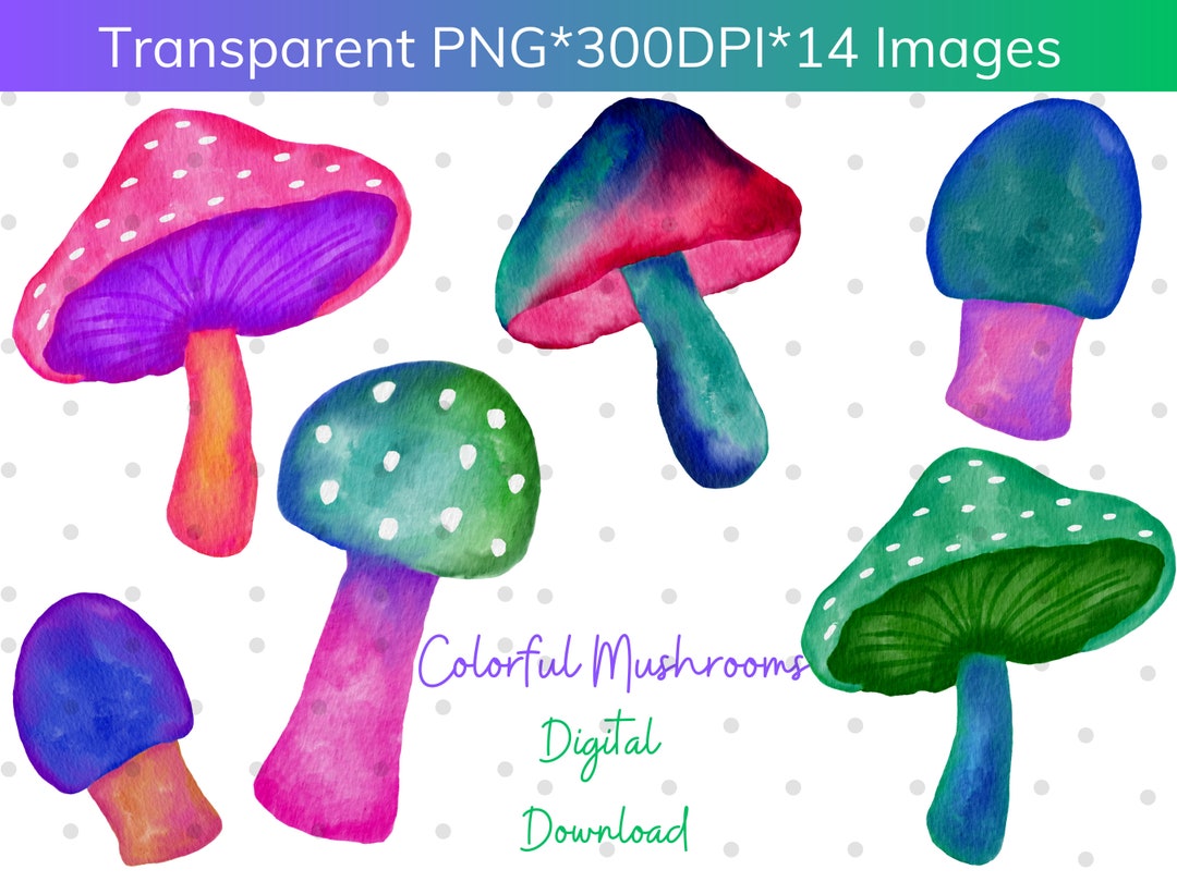 Mushrooms Watercolor Clipart, DIY, Commercial Use, PNG Clipart ...