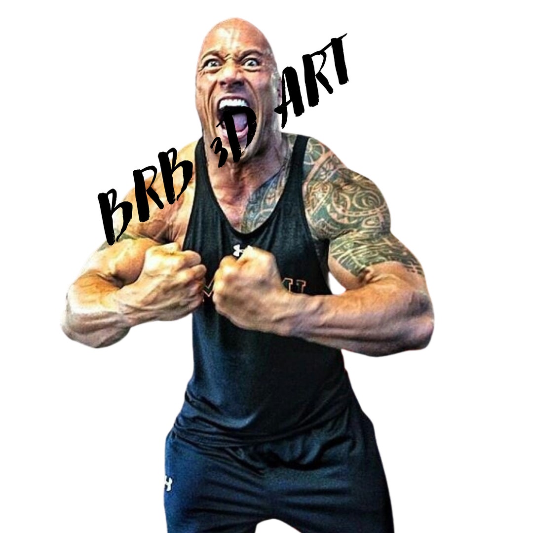Funny Clip Art: Dwayne Johnson, the Rock, Fists Together Flexing and ...