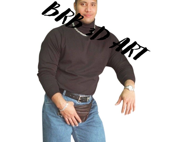 Funny Clip Art: Young Dwayne Johnson, the Rock, With Gold Chain and ...