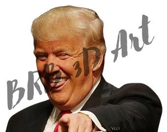 Funny Clip Art: Donald Trump Laughing With Tongue Out and Pointing PNG ...