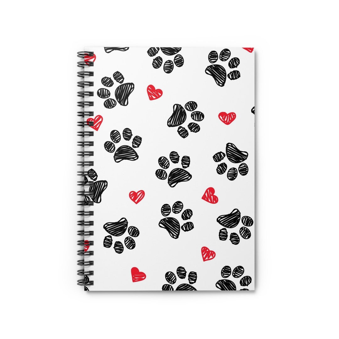 Spiral Notebook-ruled Line. Paws & Hearts. Journals and Notebooks ...