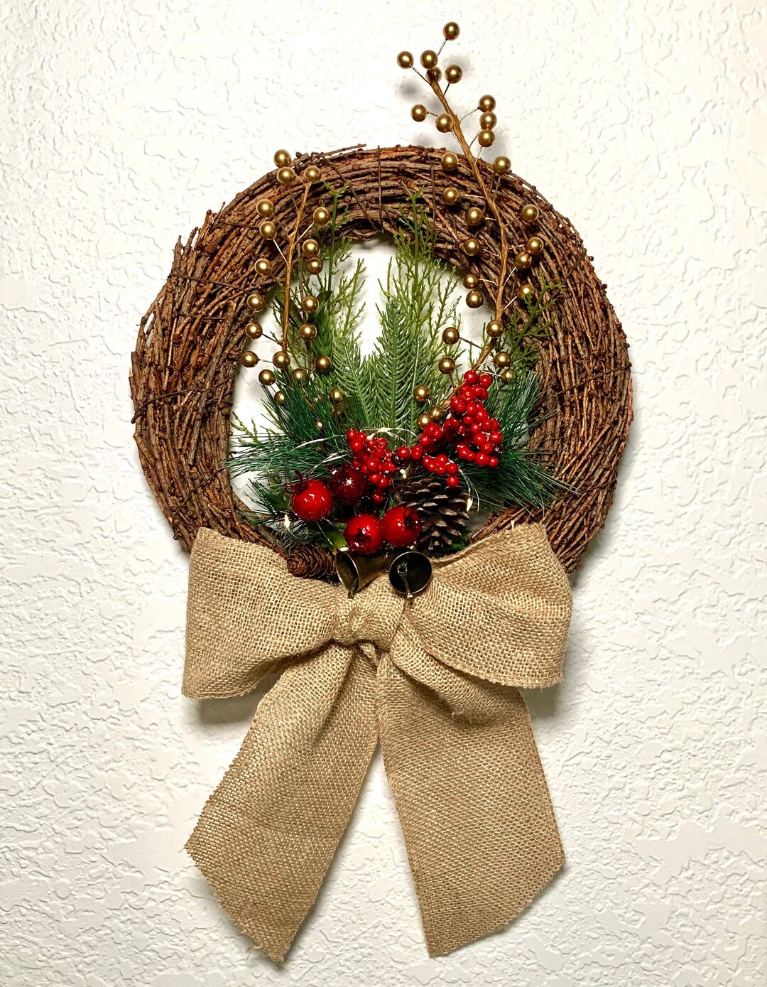 12 Inch Handmade Christmas Wreath - Etsy