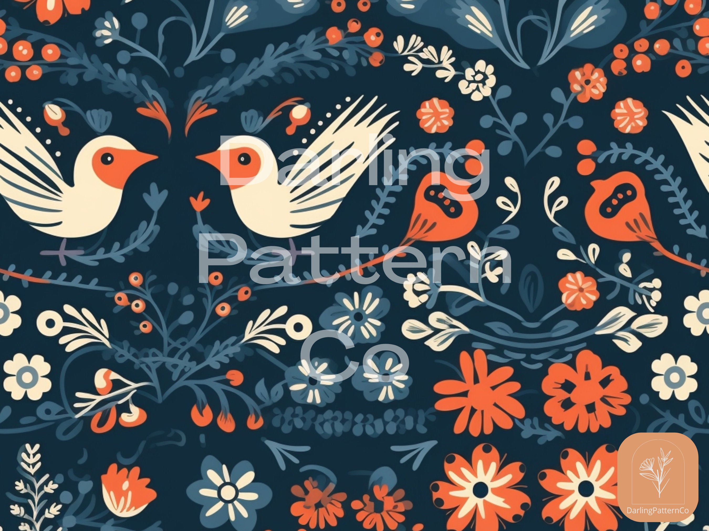 5 Scandinavian Folk Art Style Patterns Folk Art Pattern - Etsy
