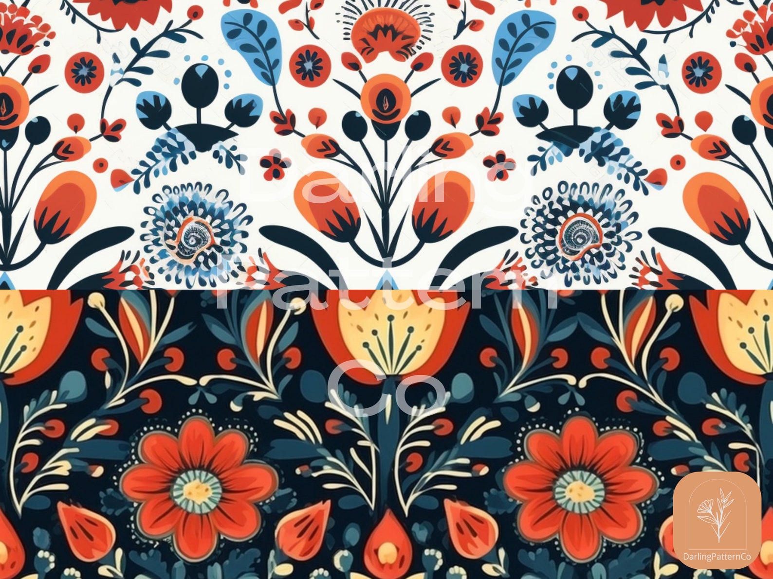 Scandinavian Folk Art Style Patterns Folk Art Pattern Scandi - Etsy