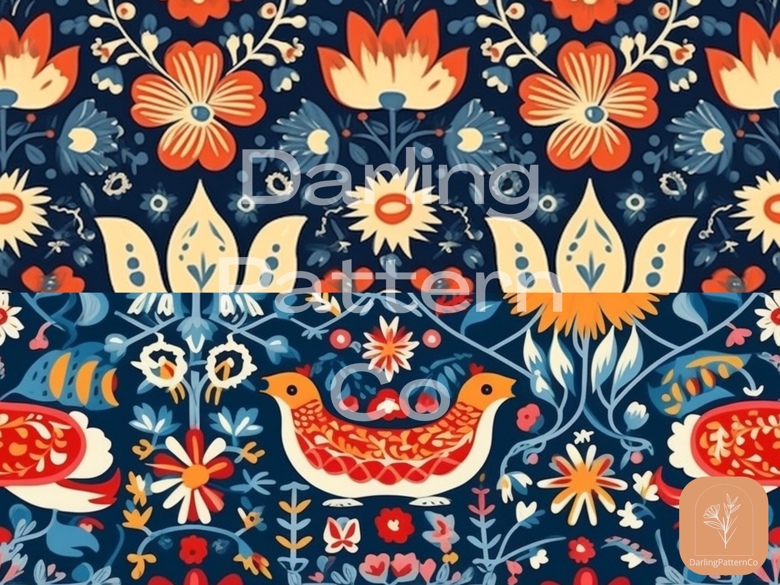 Scandinavian Folk Art Style Patterns Folk Art Pattern Scandi - Etsy