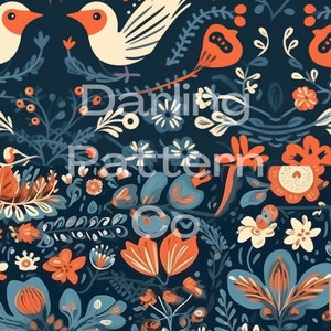 Scandinavian Folk Art Style Patterns Folk Art Pattern Scandi - Etsy