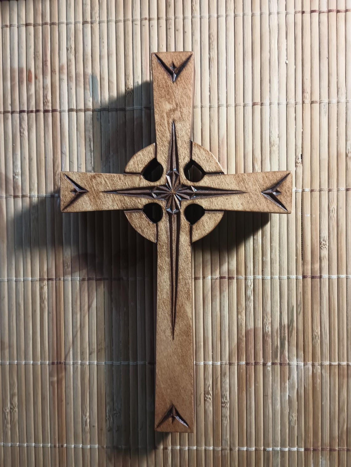 Hand Carved Wooden Decorative Christian Cross - Etsy