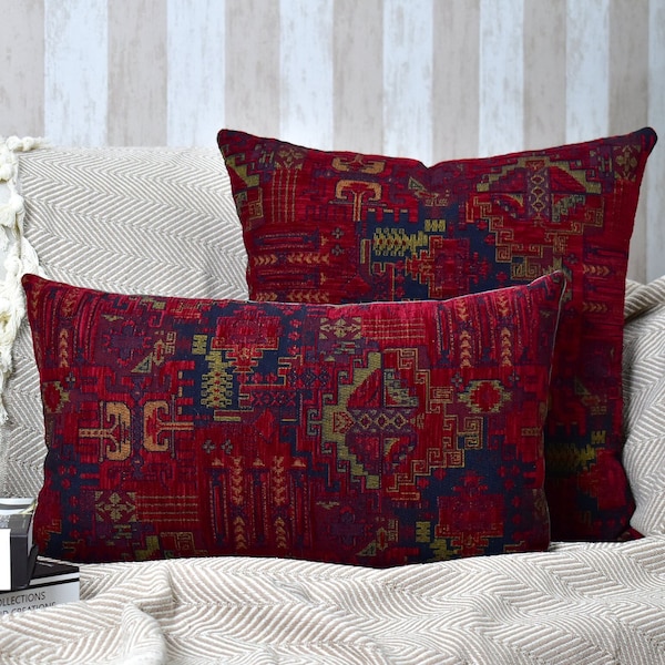 Red Bohemian Cushions - Etsy UK