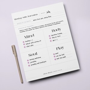Monthly Intention Worksheet - Reconnect With Your Intentions, Anything ...