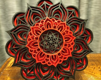 3D Layered Mandala, Mandala Wall Art, Flower Mandala, Framed Mandala ...